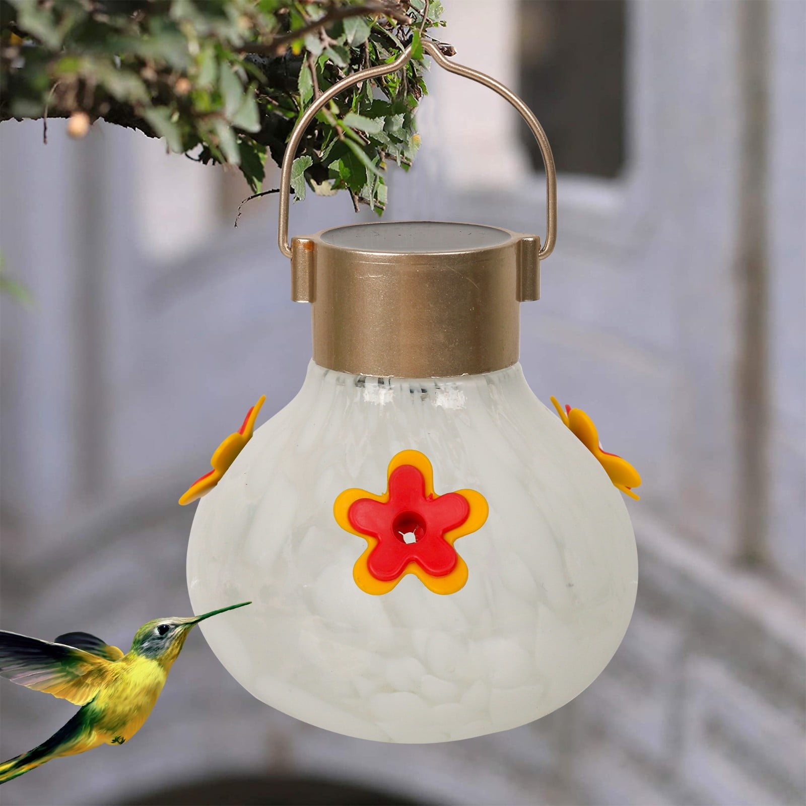 Solar Bird Feeder - Metal Bird Garden Lantern | Waterproof Practical ...