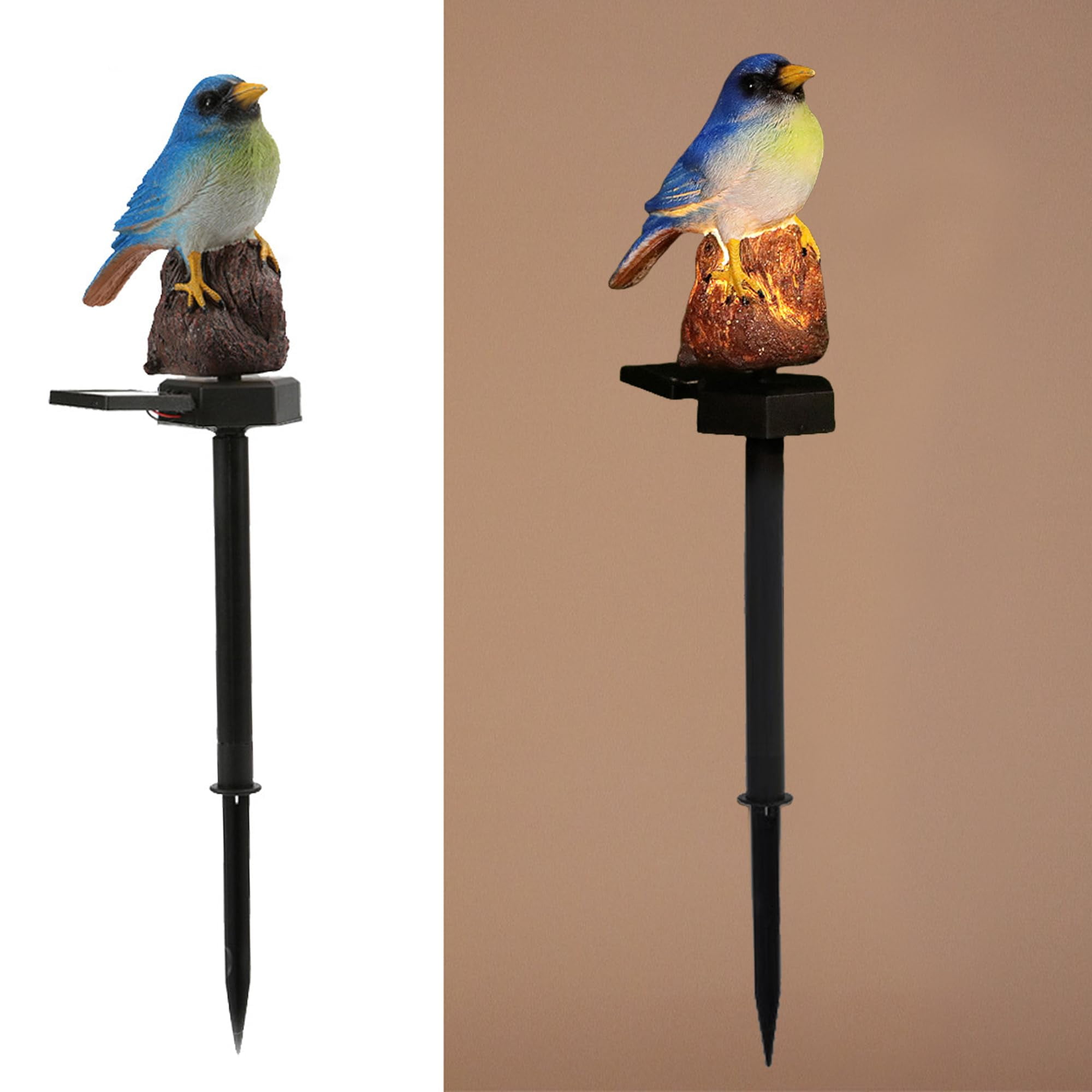 Solar Bird Stake Light Outdoor Cute Animal Resin LED Yard Light ...