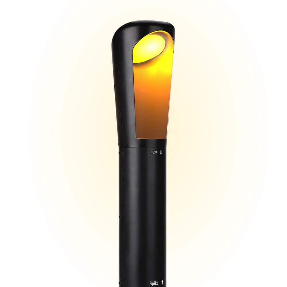 Solar Black Integrated LED Garden and Path Light with Directional Amber ...