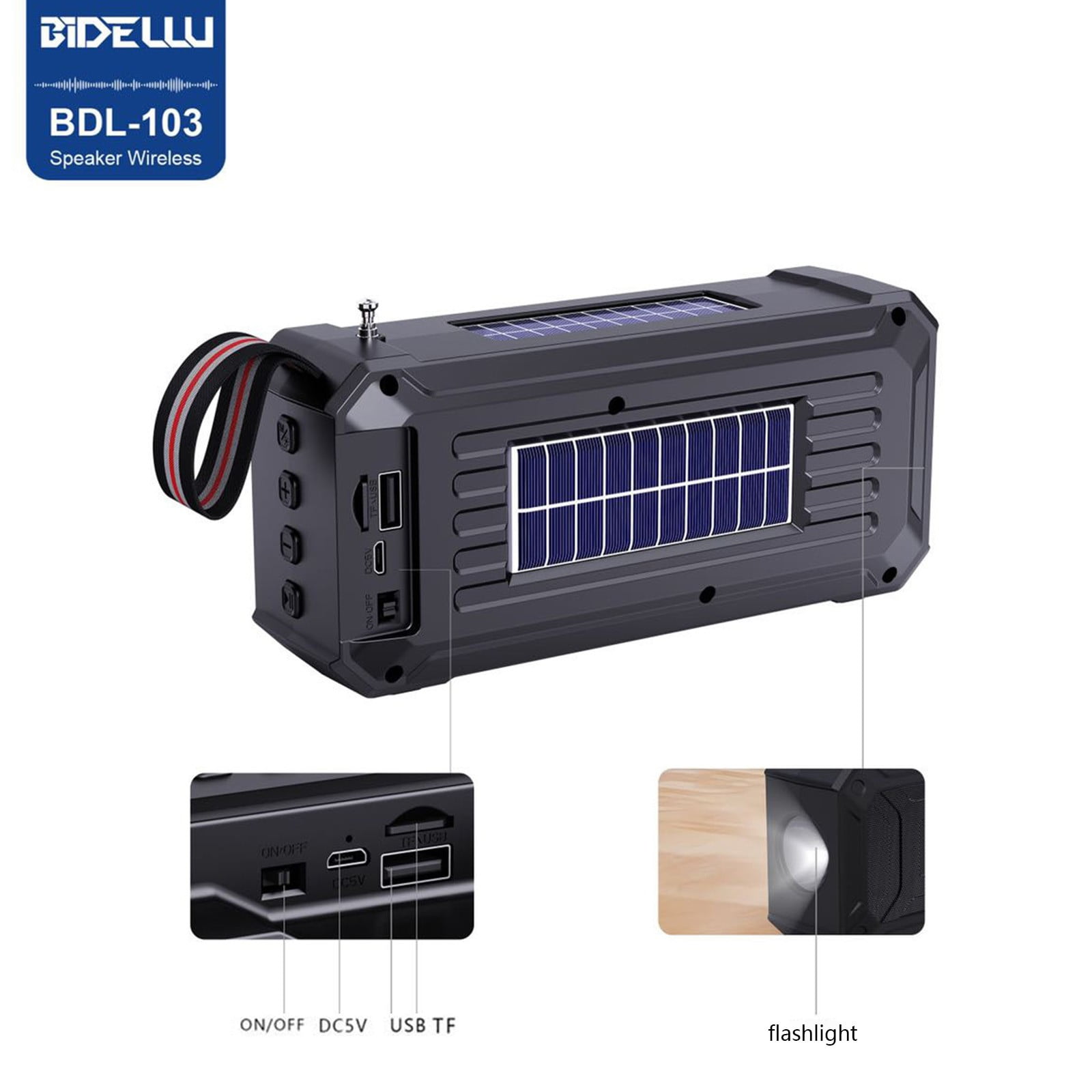 Solar Bluetooth Speaker Portable Outdoor Bluetooth Speaker With ...
