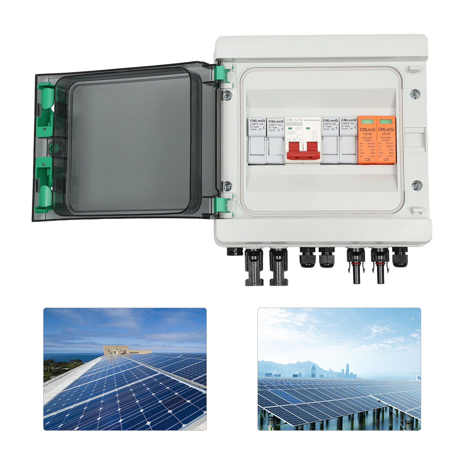 Solar Box 2 String 32 Amp IP65 Waterproof Box DC 500V 32A Circuit ...