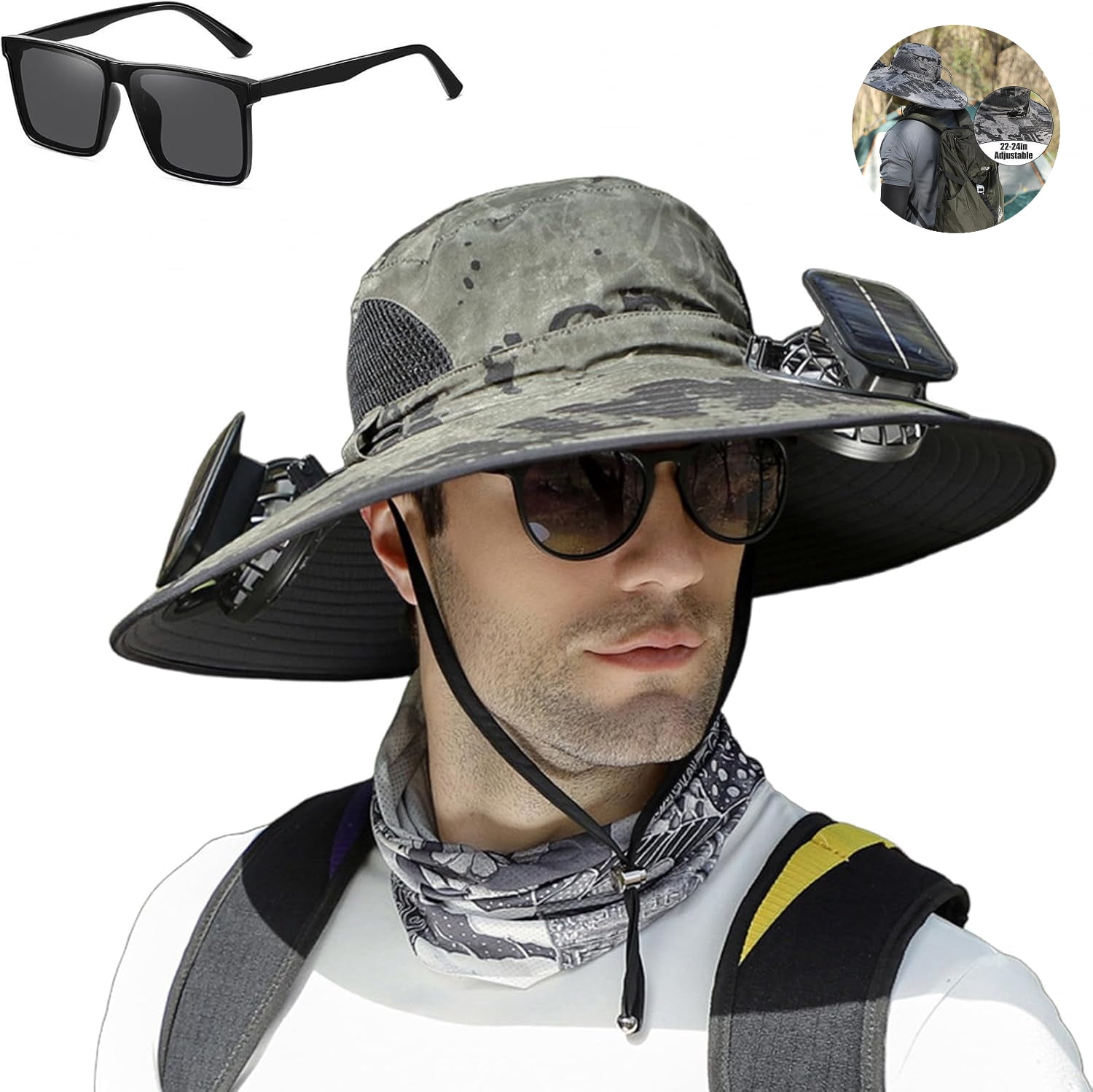 Solar Brim Hat with Fan, Solar Powered Fan Cooling Hat – for Outdoor ...