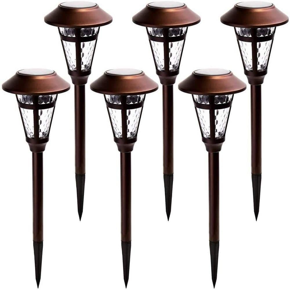 Solar Bronze Integrated LED Path Light (6-Pack) - Walmart.com
