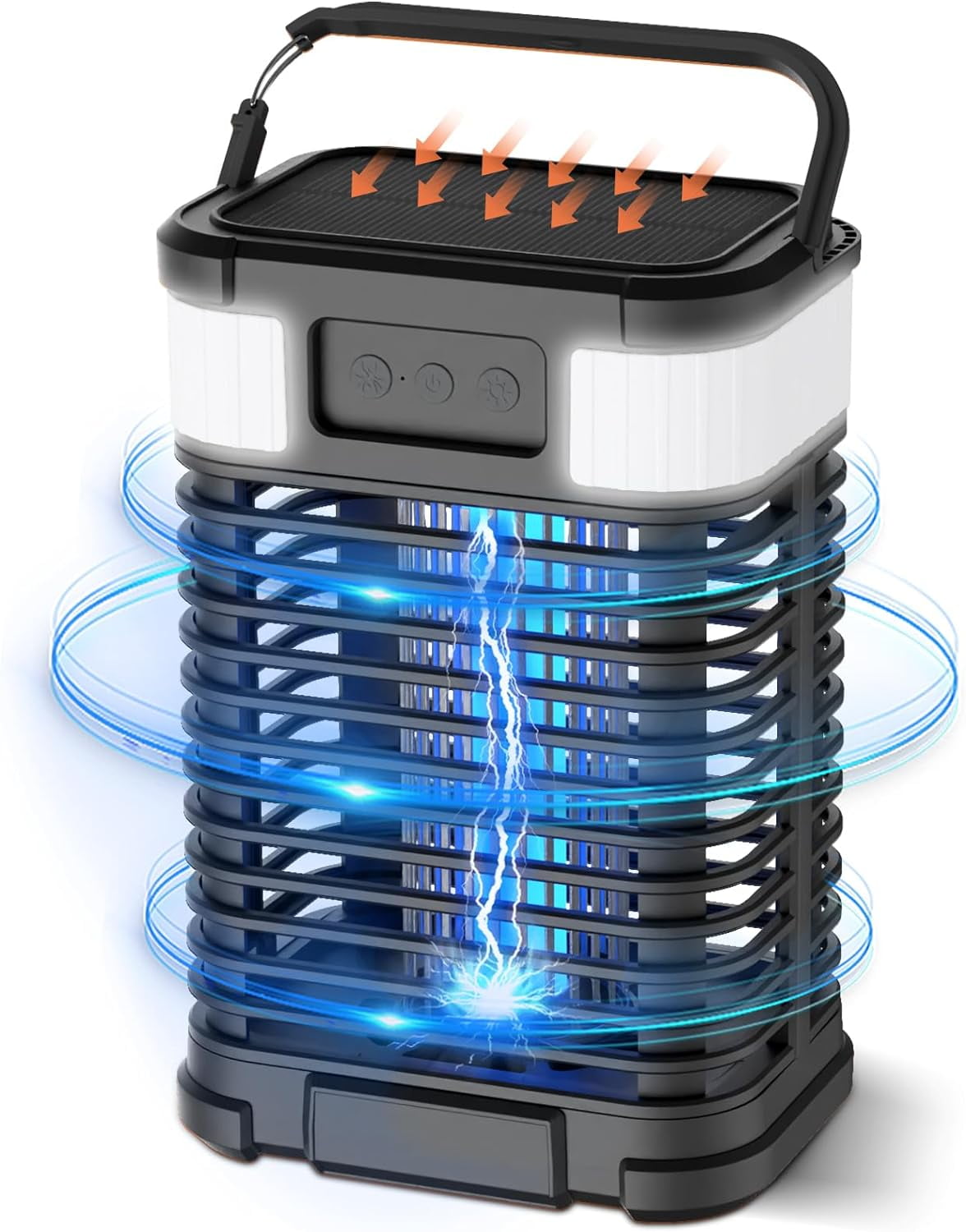 Solar Bug Zapper, 4200V Mosquito Zapper, Cordless & Rechargeable Bug ...