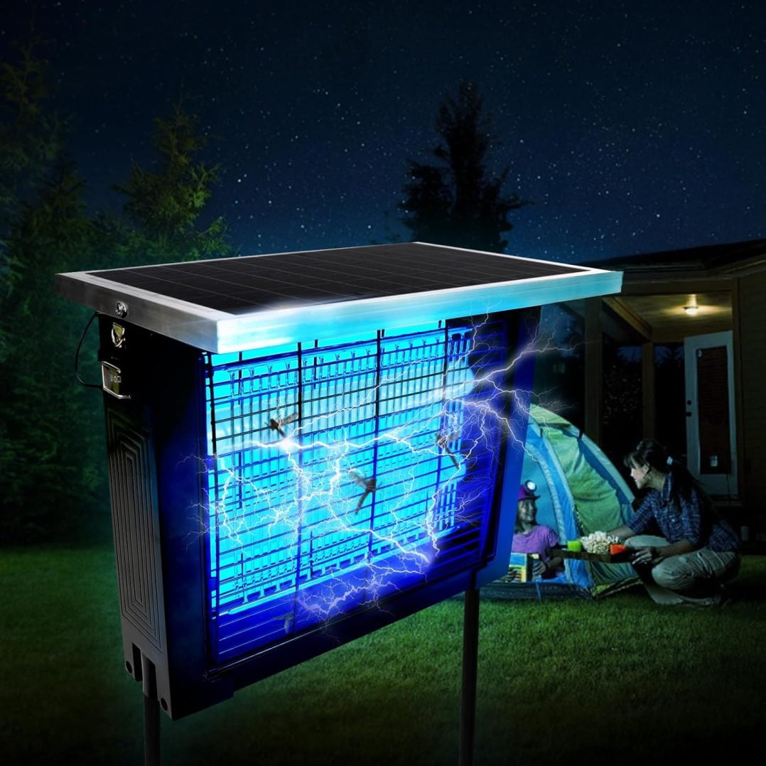 Solar Bug Zapper Outdoor for 2000 sq.ft, Portable Mosquito Zapper with ...