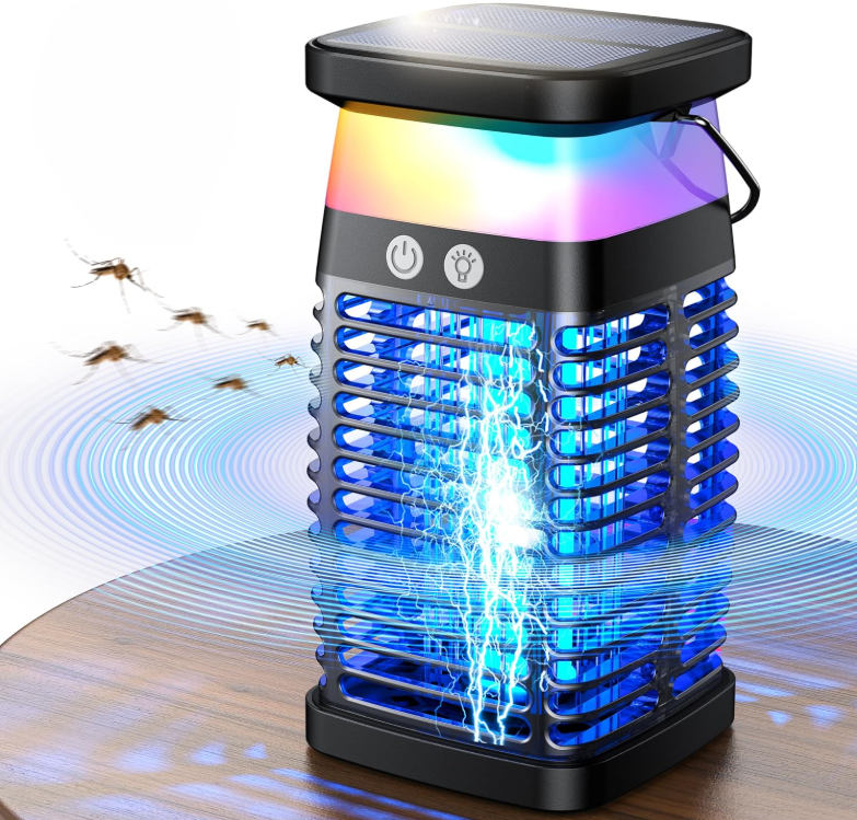 Solar Bug Zapper Outdoor, 3 in 1 Safe & Effective Mosquito Zapper ...