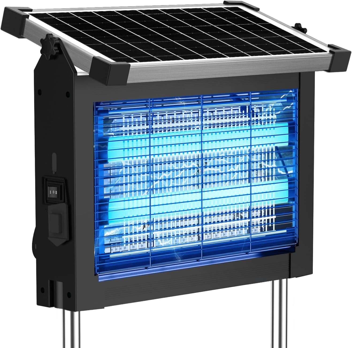 Solar Bug Zapper Outdoor, 4500V Mosquito Zapper Waterproof with Panel ...