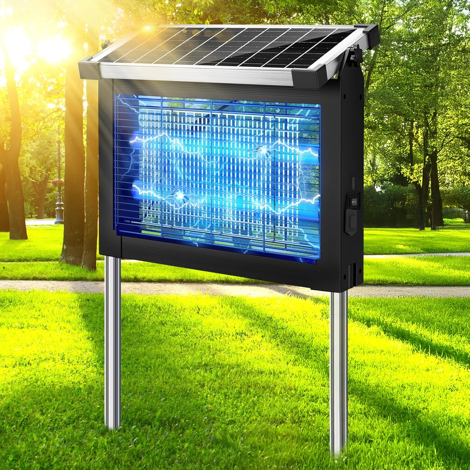 Solar Bug Zapper Outdoor, Waterproof Mosquito Zapper Outdoor Solar ...