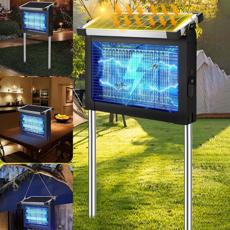 Solar Bug Zapper Outdoor, Wireless Portable Camping Bug Zapper with ...