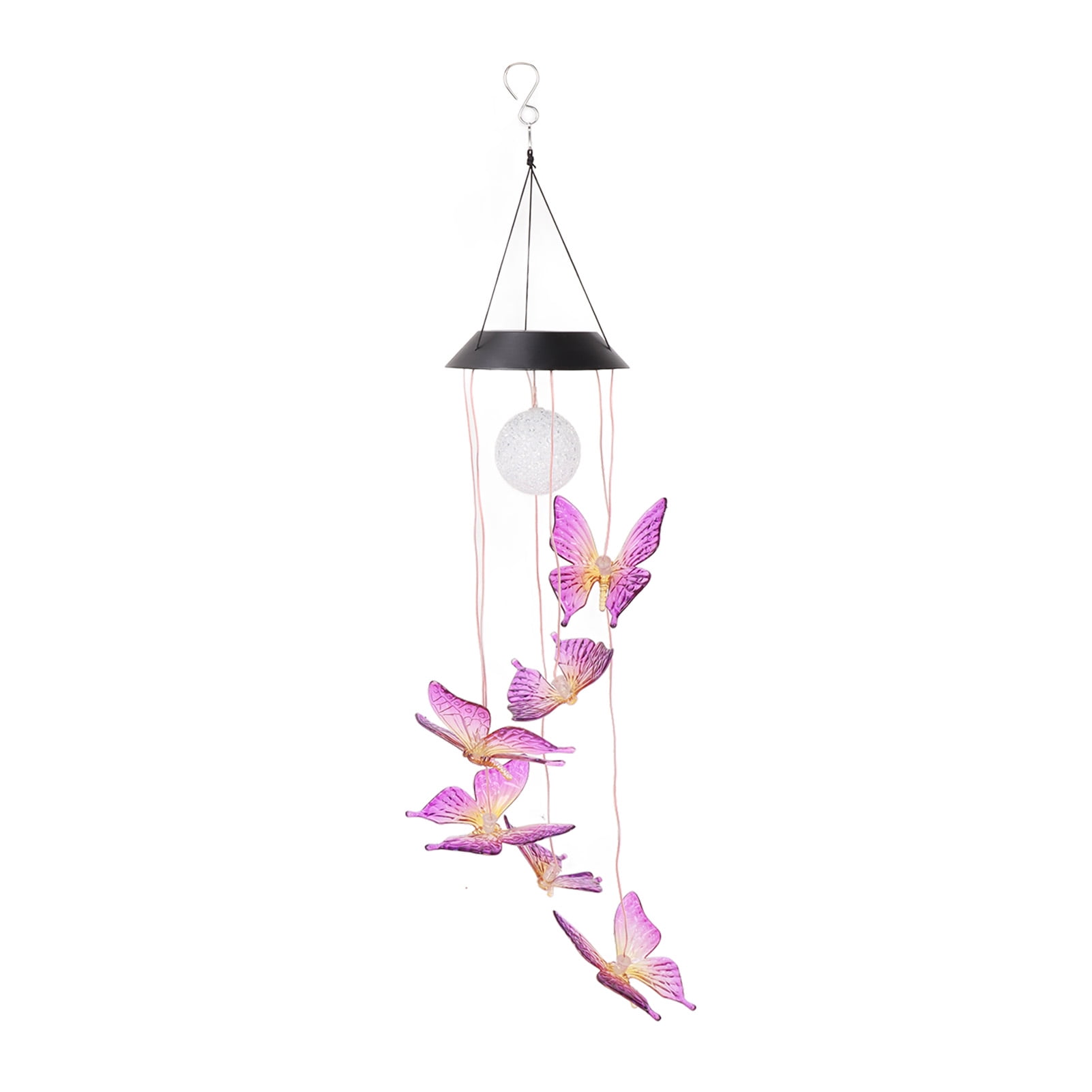 Solar Butterflies Wind Chimes Color Changing 7LEDs 100lm Solar ...