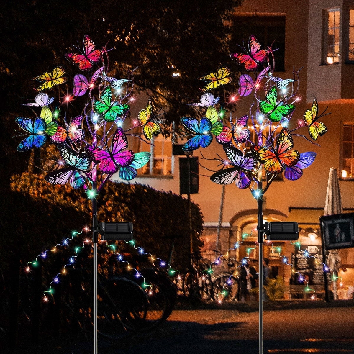Solar Butterfly Lights, 2 Pack Outdoor Solar Garden Lights, Decorative ...