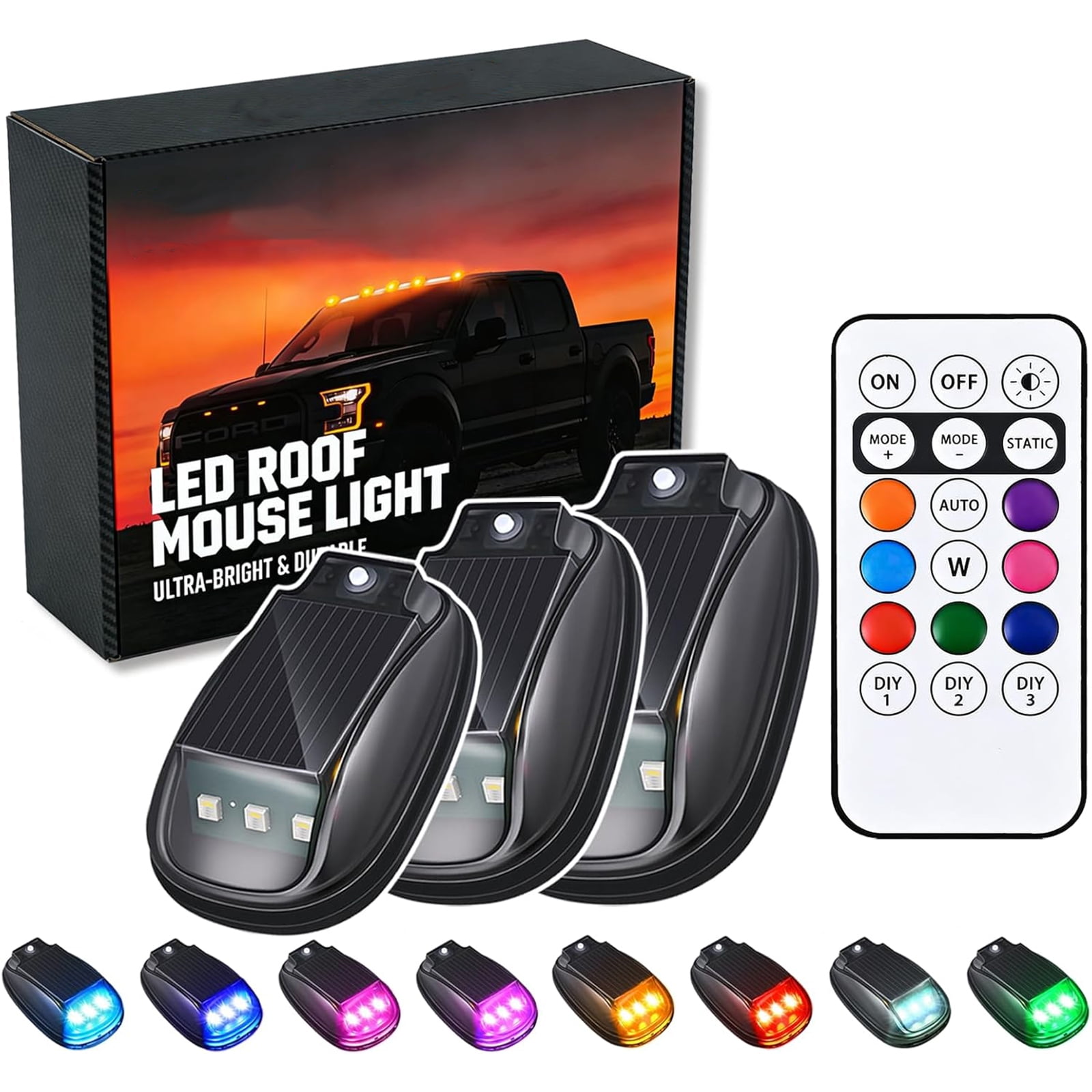 Solar Cab Lights for Truck Wireless – 8-Color Changing, Solar Cab ...
