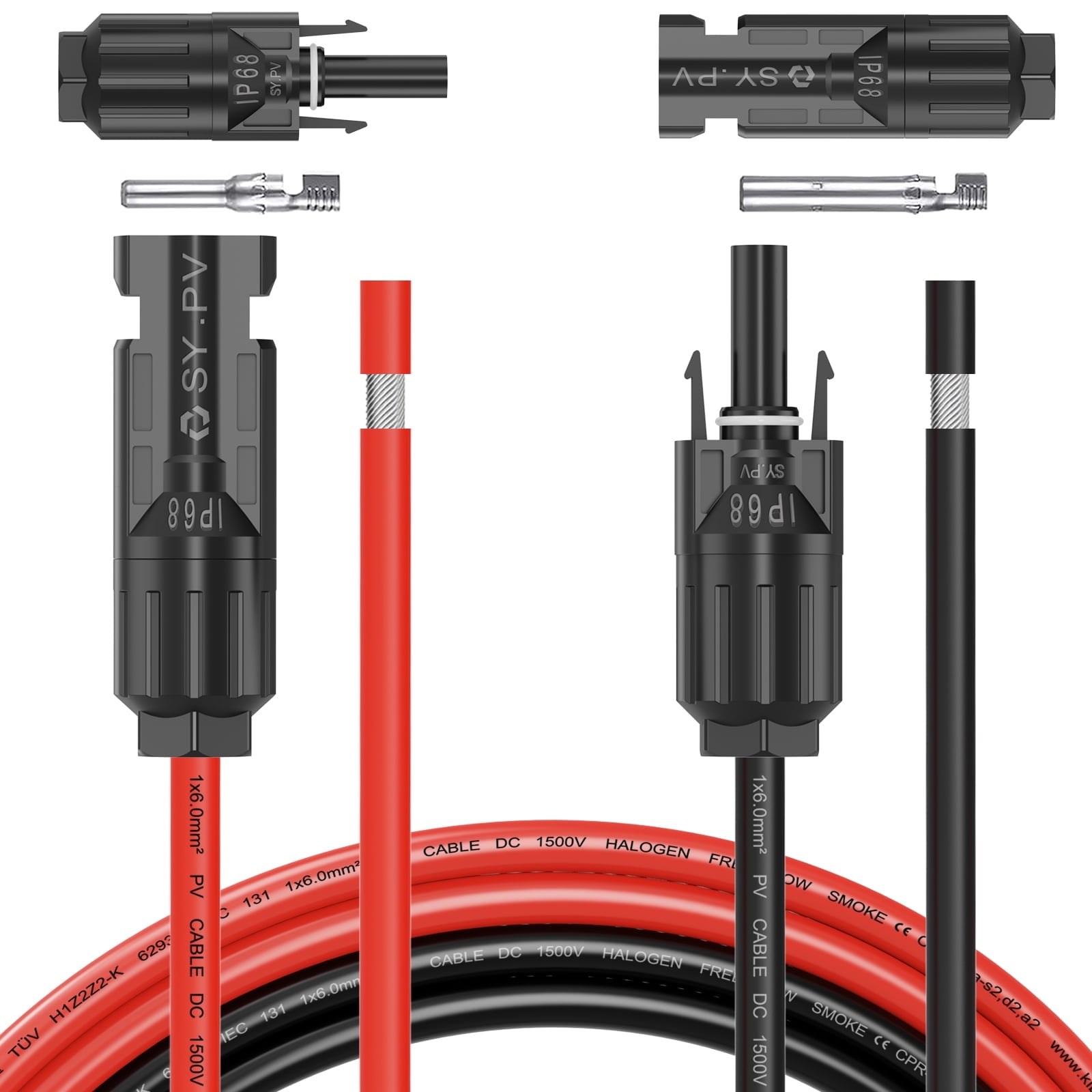 Solar Cable 3ft 10AWG Solar Cable Extension with IP68 Connector Solar ...