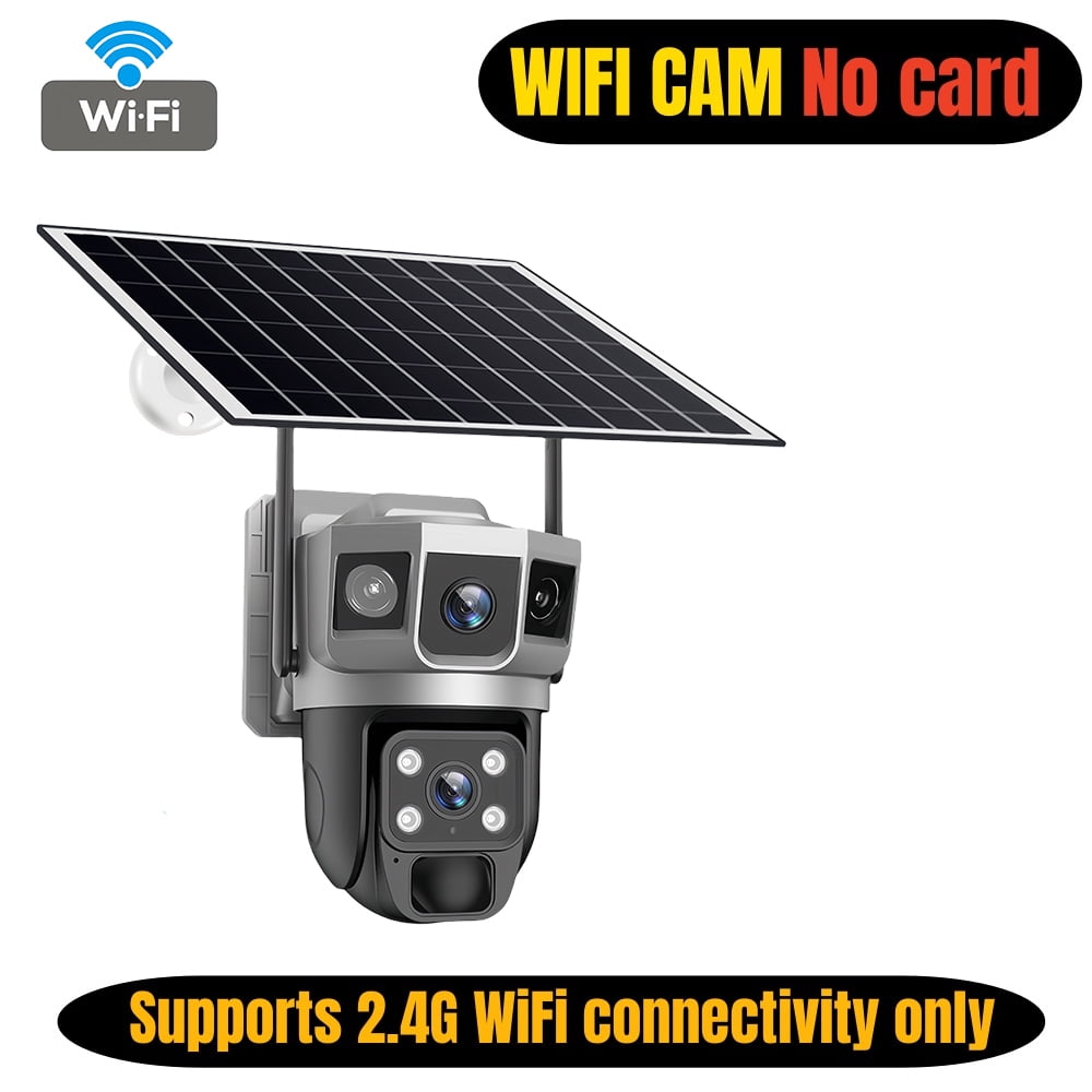 Solar Camera Outdoor 12MP 6K Triple Screen WIFI Wireless Network ...
