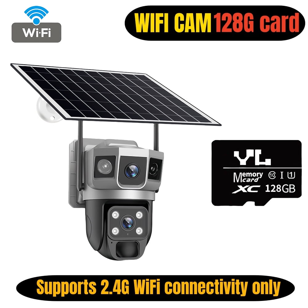 Solar Camera Outdoor 12MP 6K Triple Screen WIFI Wireless Network ...