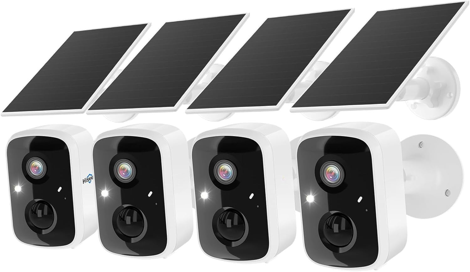 Solar Camera Outdoor, 4 Pack 3K 4MP Indoor WiFi Cameras for Outside ...
