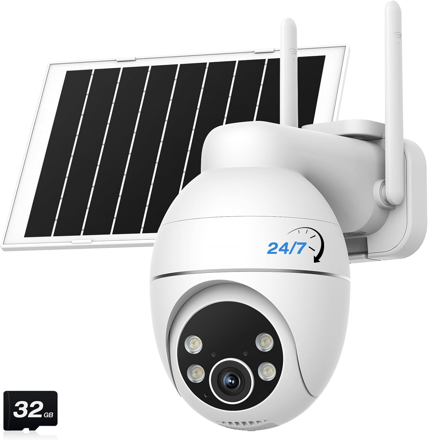 Solar Camera Outdoor Wireless, 2K Color Night Vision, Always-on-Video ...