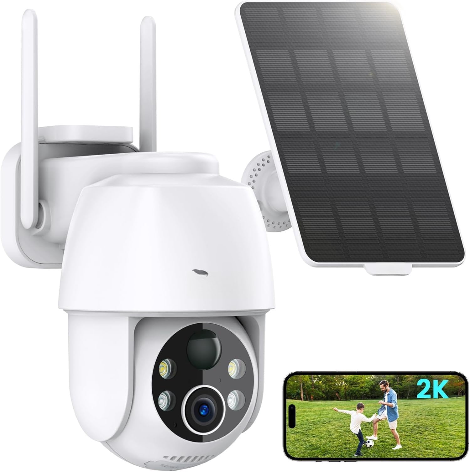 Solar Cameras Outdoor , Self Charged WiFi Cameras for -, 360?PTZ 3MP ...
