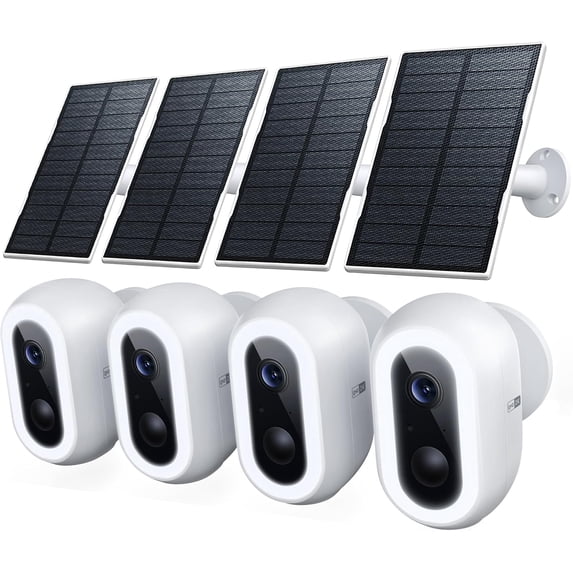Solar Cameras Outdoor, Wifi Cameras for with Spotlight Color Night ...