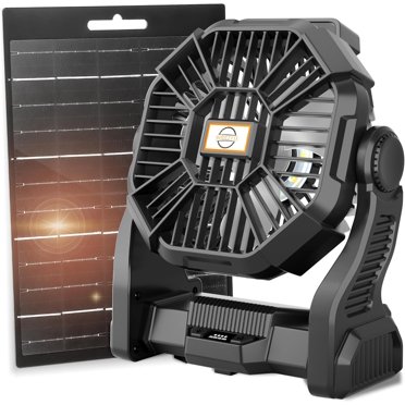 New Rechargeable Fan With solar panel, USB port,LED light and 2 Free ...