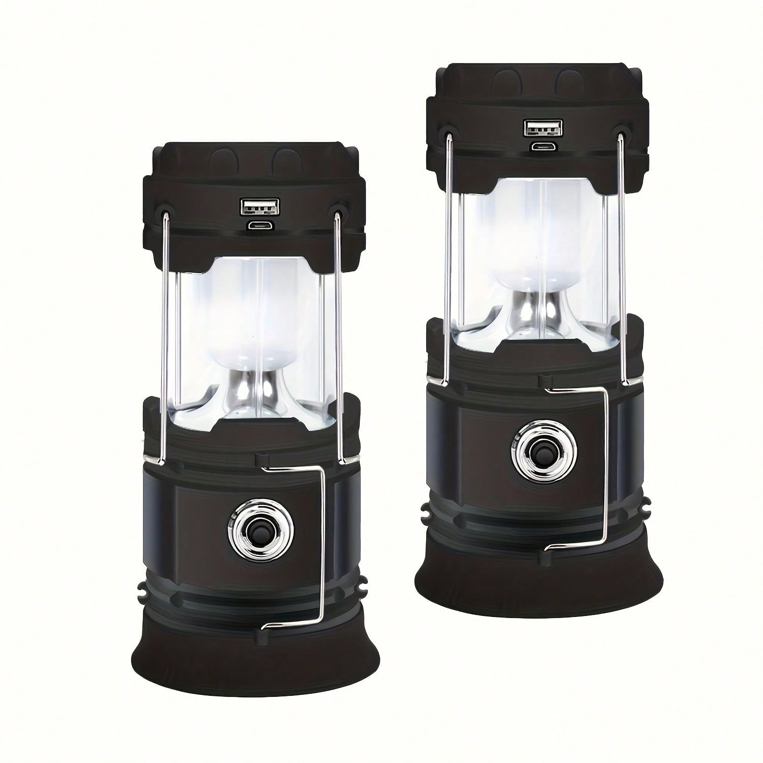 Solar Camping Lantern, 1/2/4-Pack Collapsible LED, USB Rechargeable ...