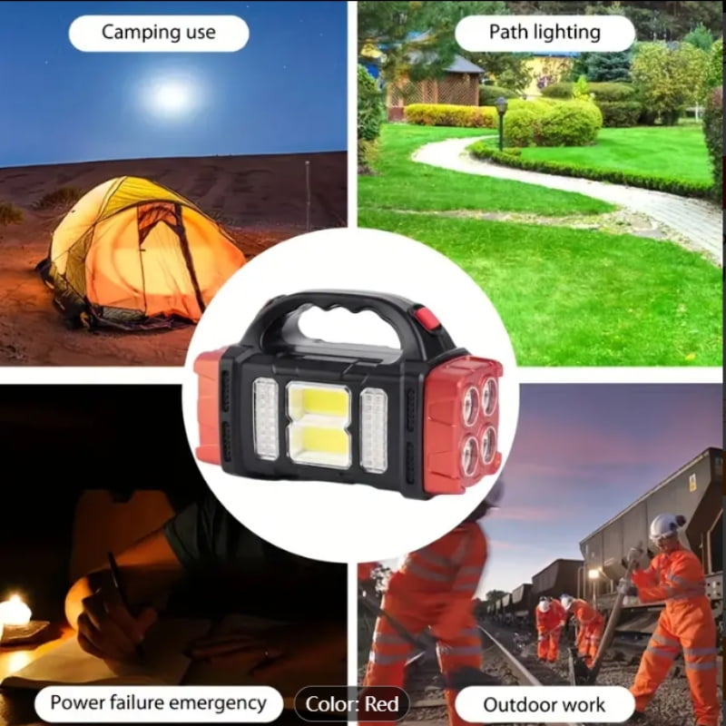 Solar Camping Lantern 1500mAh Rechargeable LED Lights with 8 Core Long ...