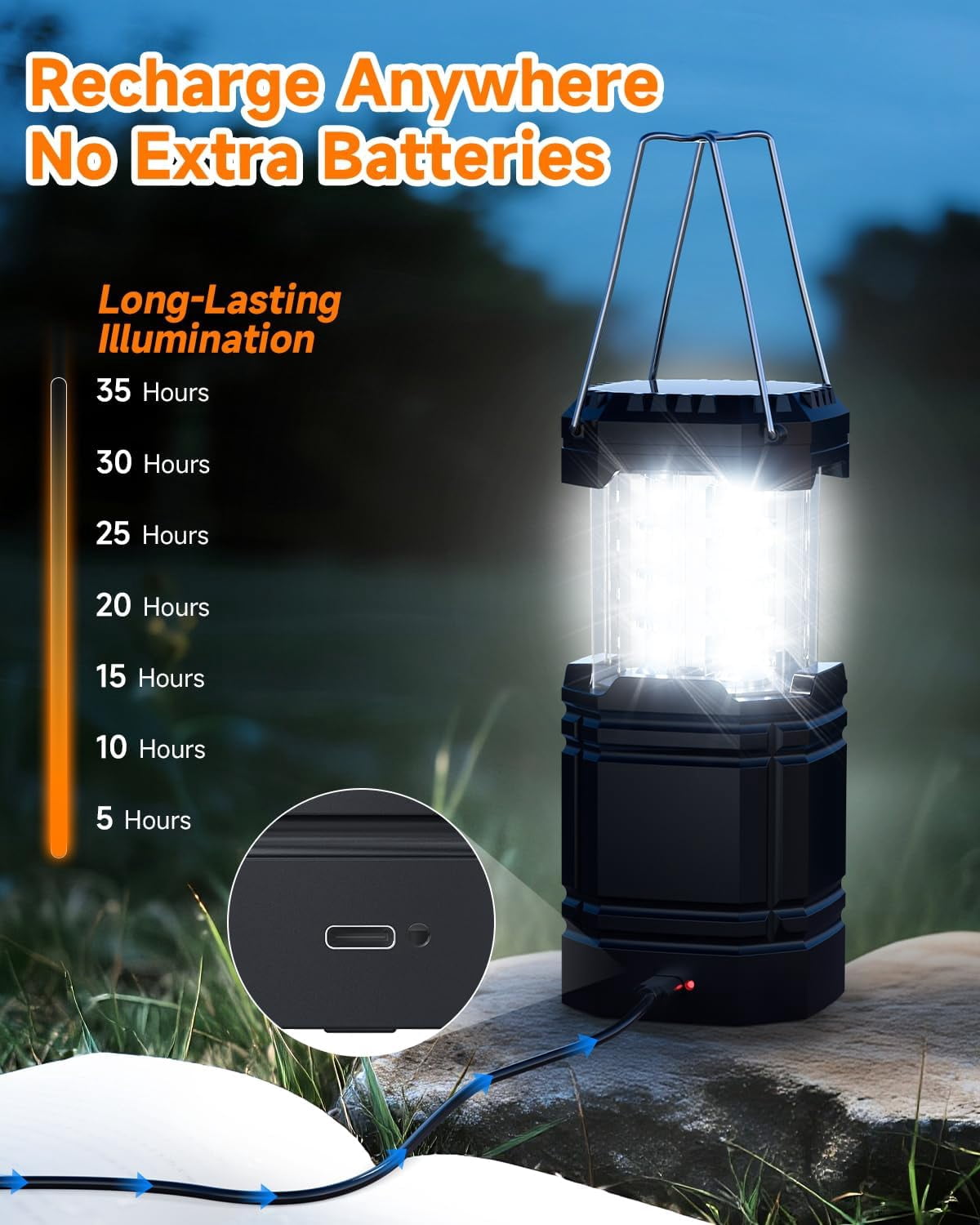 Solar Camping Lantern 4 Pack - Rechargeable LED Lantern with Flashlight ...
