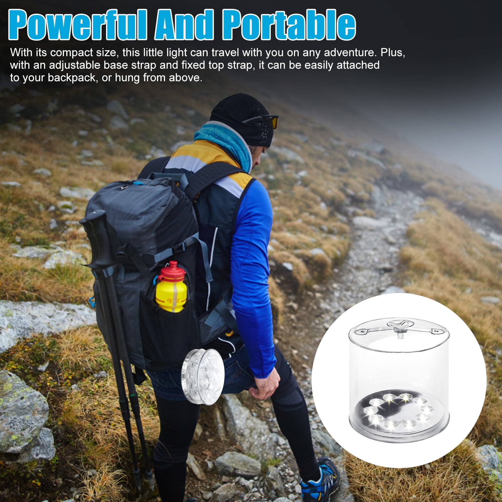 Solar Camping Lantern, LED Camping Lights, 75 Lumens 4 Modes, Camping ...