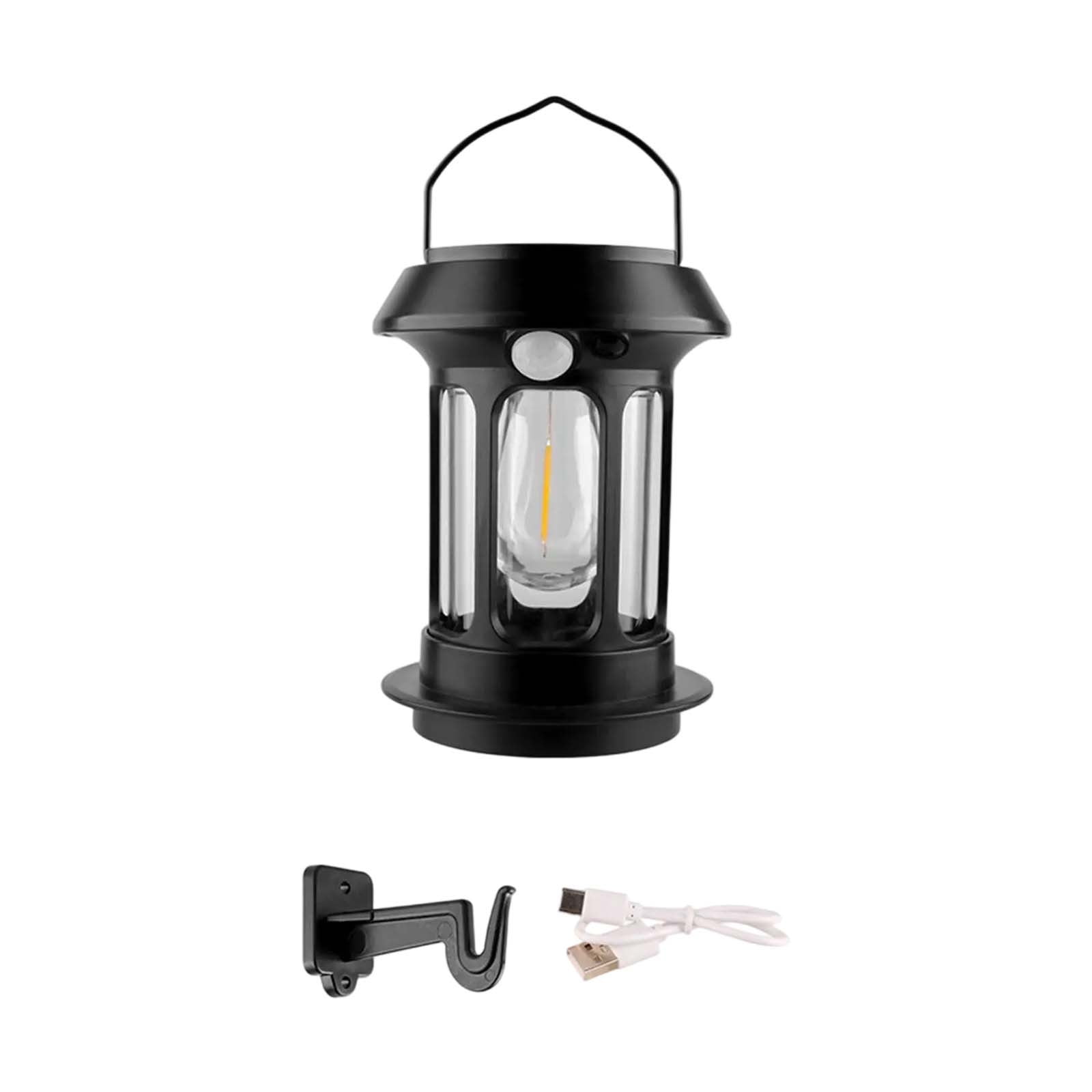Solar Camping Lantern, USB Rechargeable Retro Dimmable Horse Camp Lamp ...
