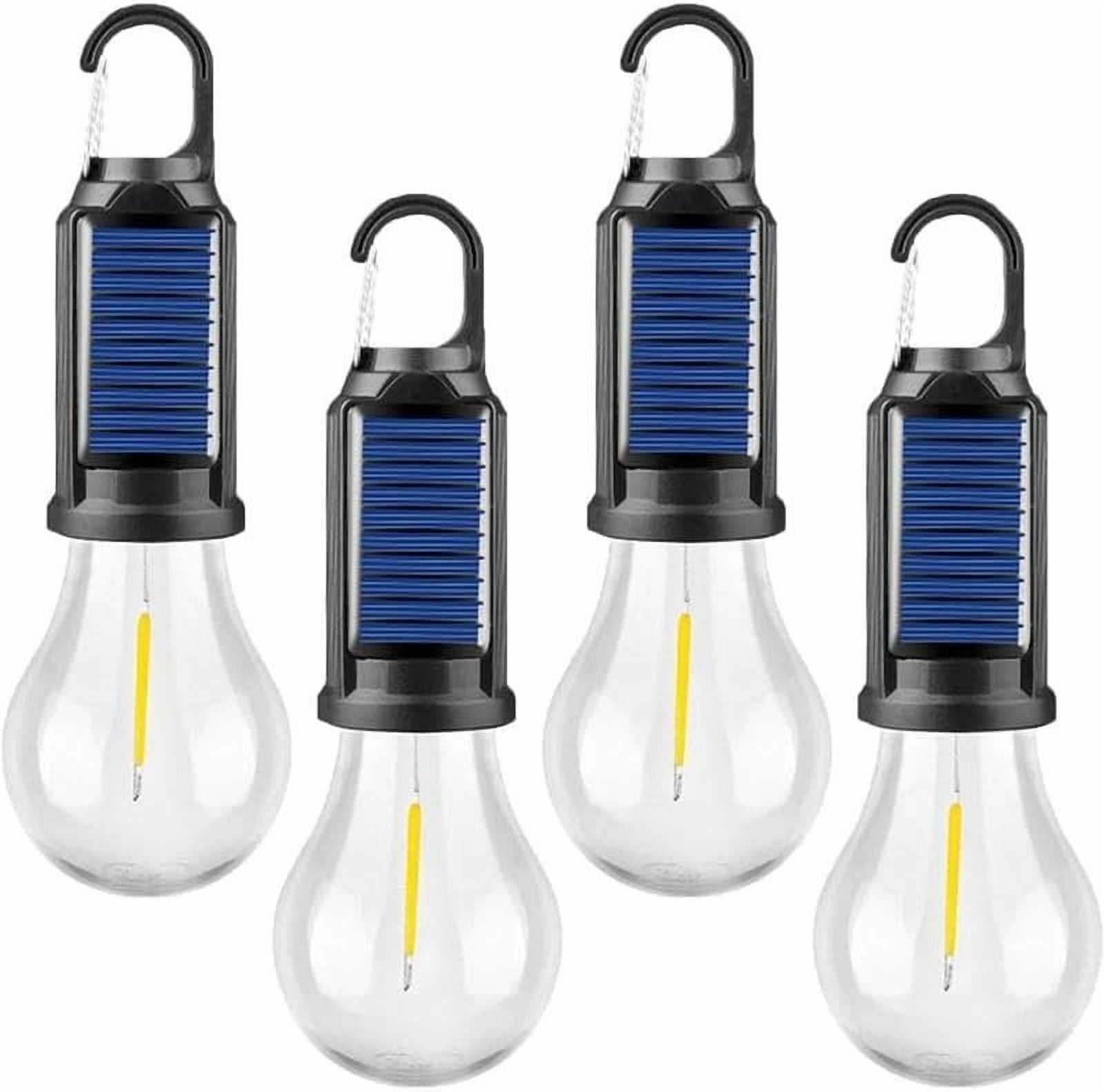 Solar Camping Light-4Packs, Rechargeable Tent Lamp with Hook, Outdoor ...