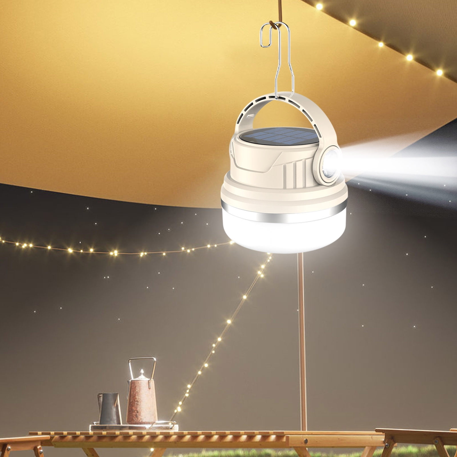 Solar Camping Light | Rechargeable LED Tent Hanging Lantern | Portable ...