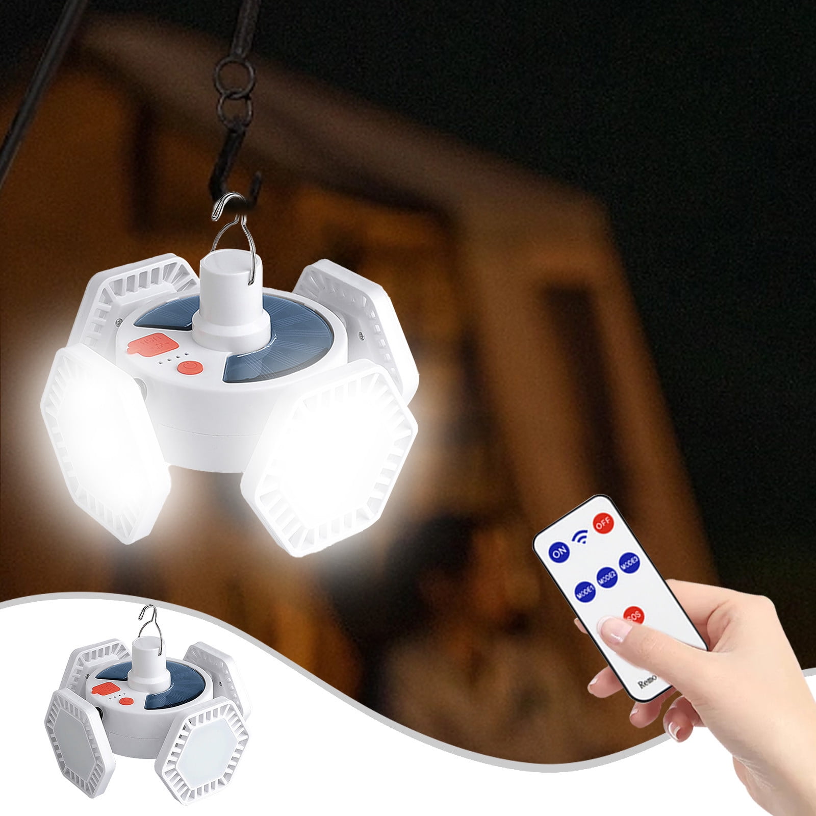 Solar Camping Light Remote Control Hanging Tent Lamp Outdoor Emergency Lighting Cellphone ...