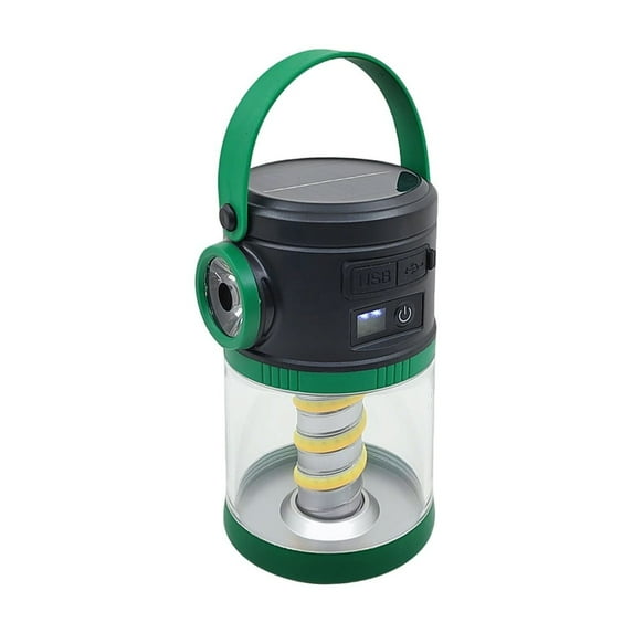 Solar Camping Light With Digital Display USB Charger Emergency Power ...