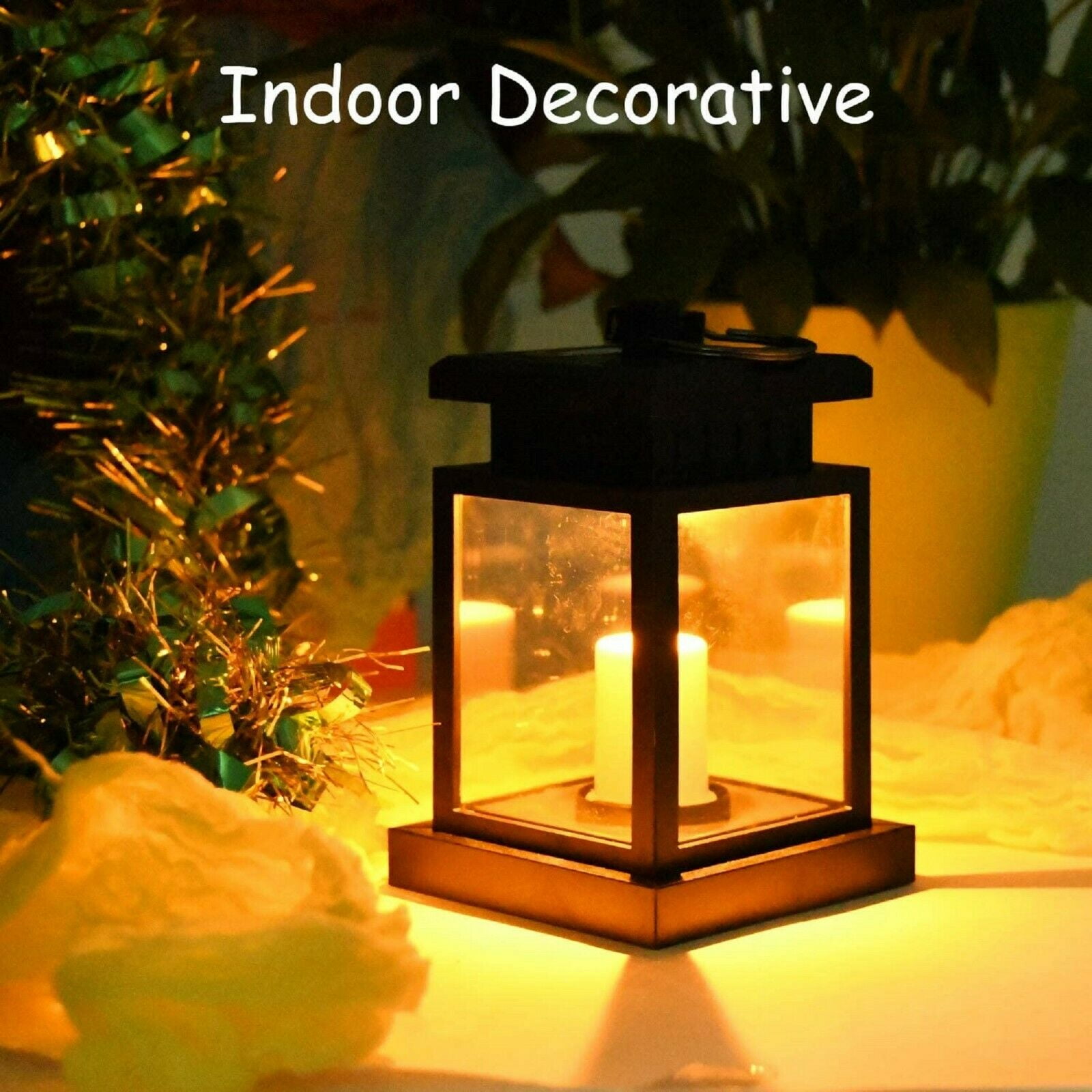 Solar Candle Lantern Waterproof LED Flickering Flameless Candles ...