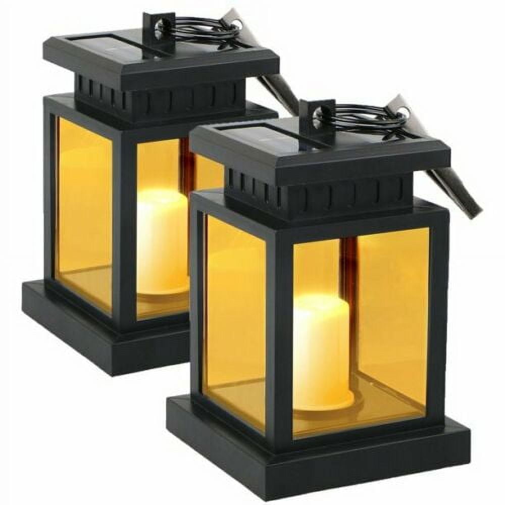 Solar Candle Lantern Waterproof LED Flickering Flameless Candles ...