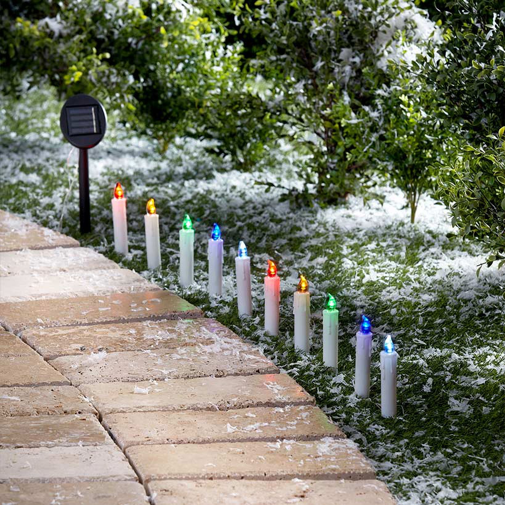 Solar Candle String Lights - Multicolor 10-Pc. Stakes - Walmart.com