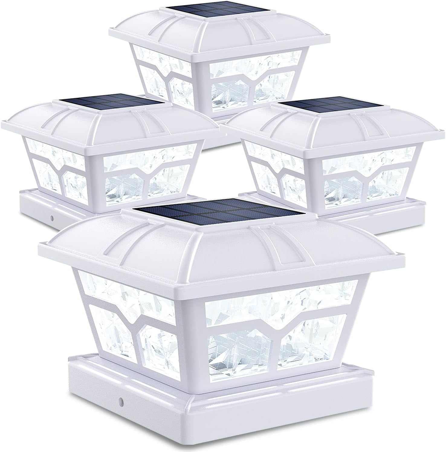 Solar Cap Lights Outdoor 2 Color Modes 8 LEDs for 4x4 5x5 6x6 Posts ...