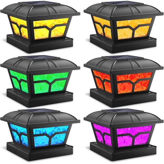 Solar Cap Lights Outdoor 2 Color Modes for 4x4 5x5 6x6 Wooden Posts ...
