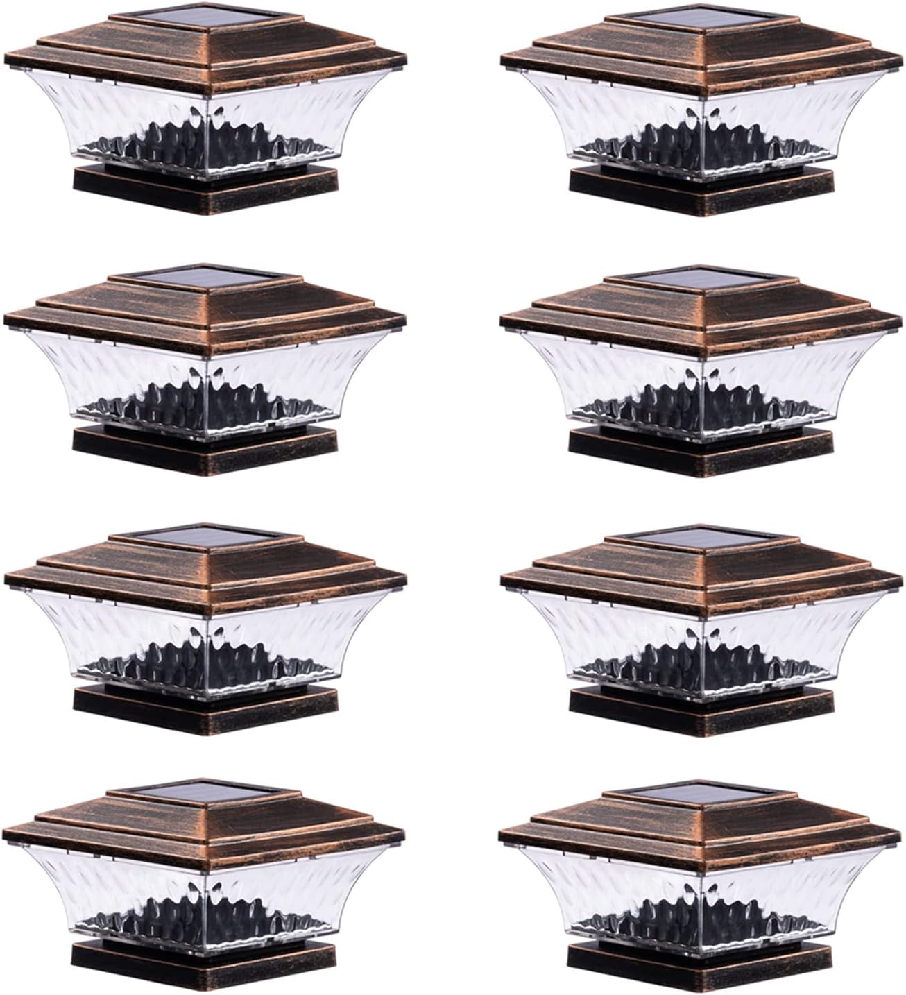 Solar Cap Lights Outdoor Lighting Deck Fence Cap Light Two Light Modes ...