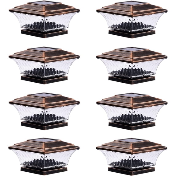 Solar Cap Lights Outdoor Lighting Deck Fence Cap Light Two Light Modes ...