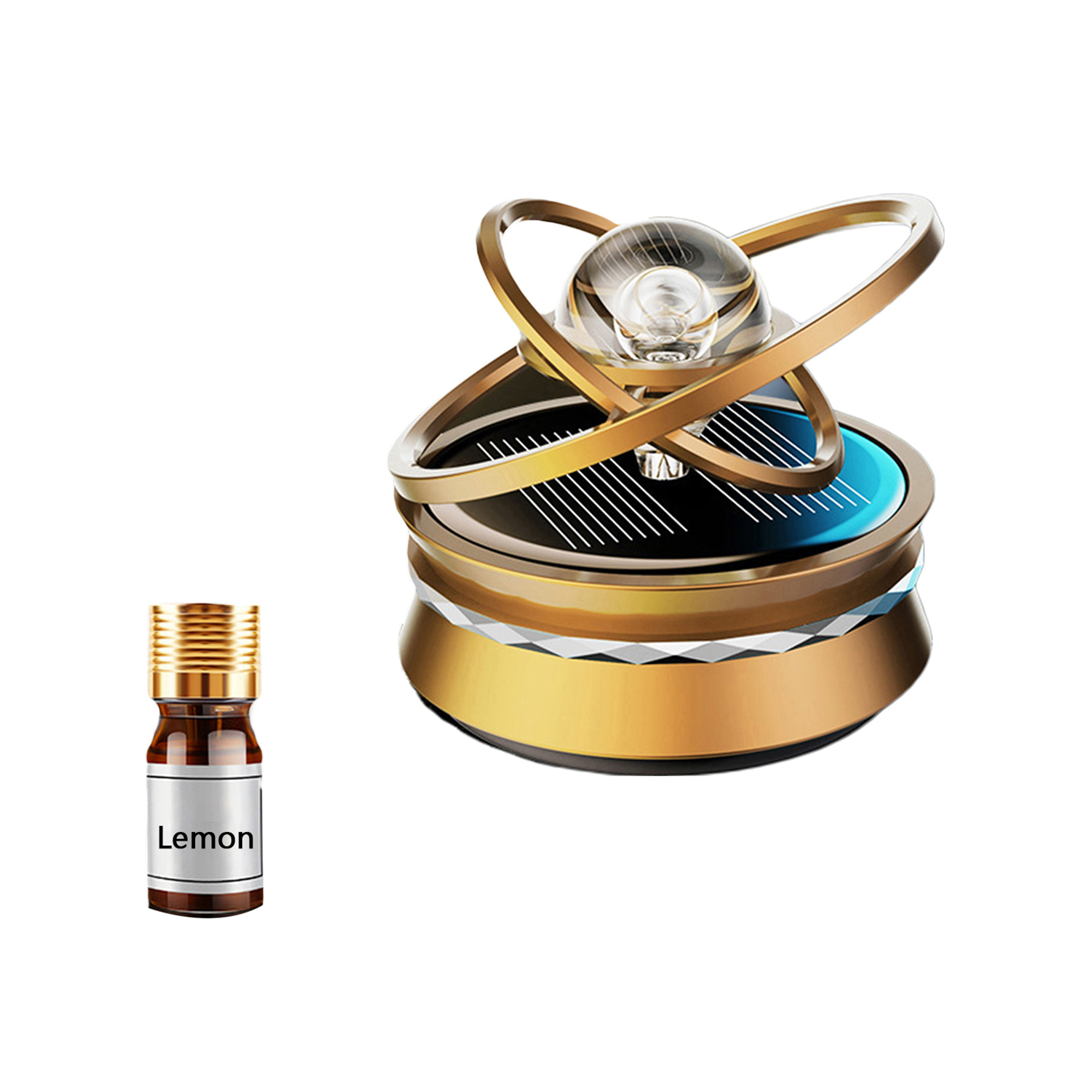 Solar Car Air Freshener, Rotating Ball Aromatherapy Diffuser Dashboard ...