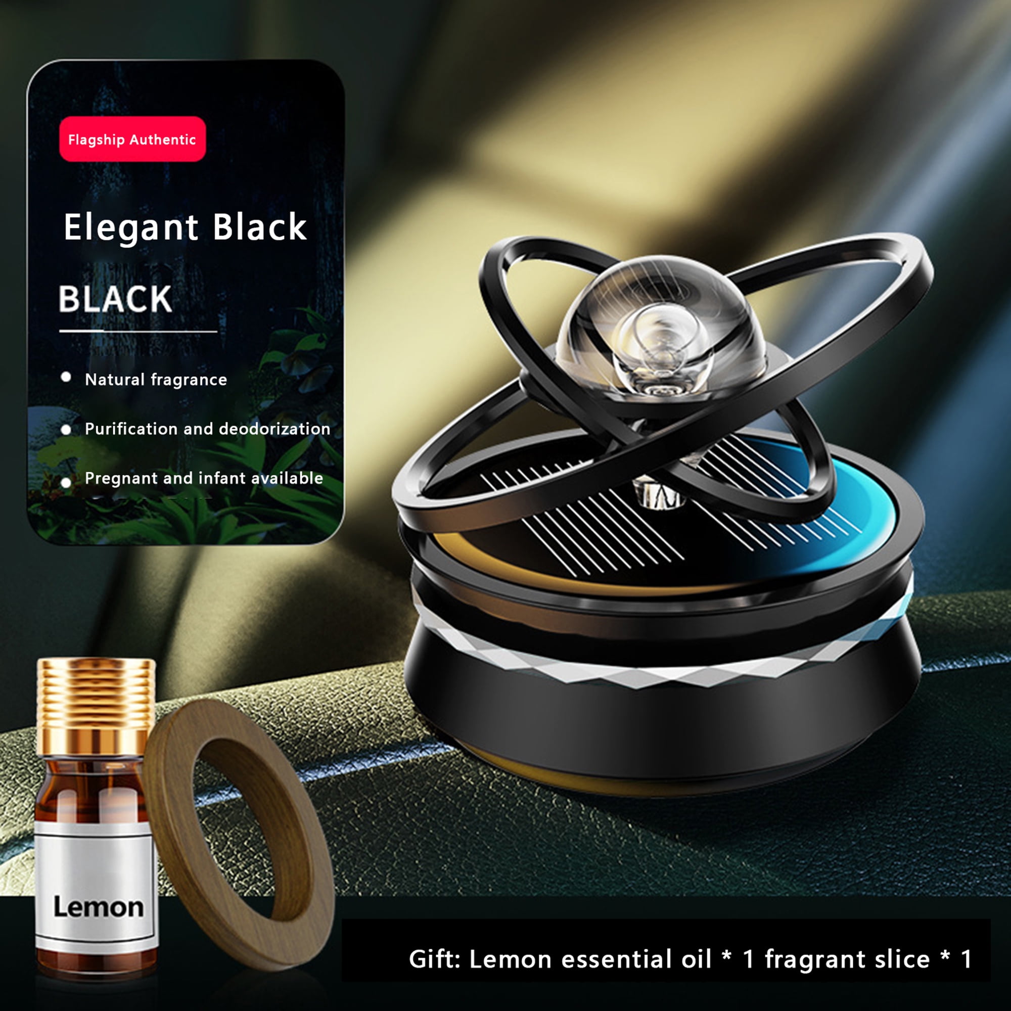 Solar Car Air Freshener, Rotating Ball Diffuser Dashboard Decor ...