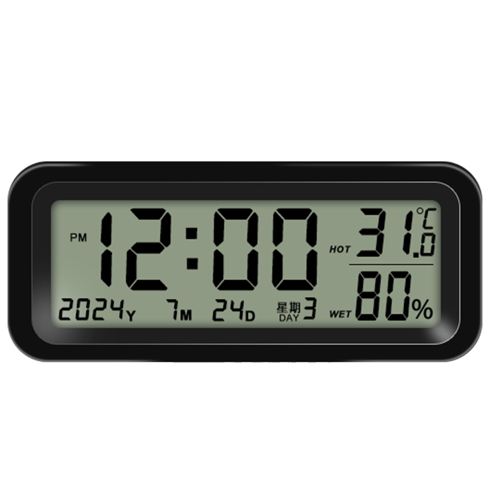 Solar Car Digital LCD Clock & Temperature Display Dashboard Clocks ...