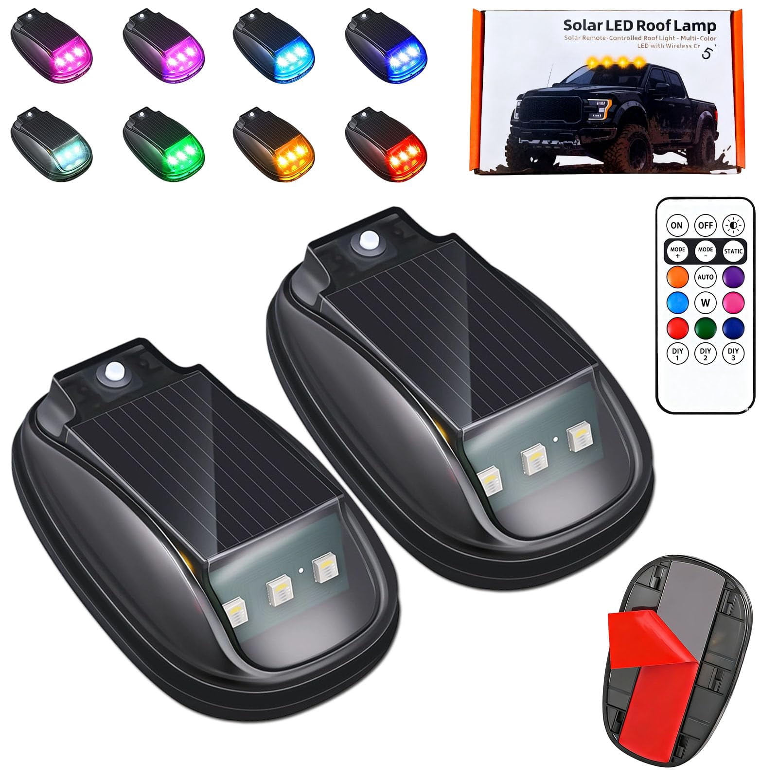 Solar Car Roof RGB Strobe Light with Remote Control Cab Signal Lam, No ...