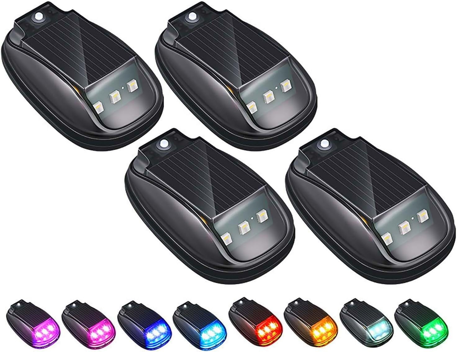 Solar Car Roof RGB Strobe Light with Remote Control, Wireless No-Drill ...