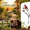Solar Cardinal Garden Stake Light, Retro Lantern Bird Metal Landscape ...
