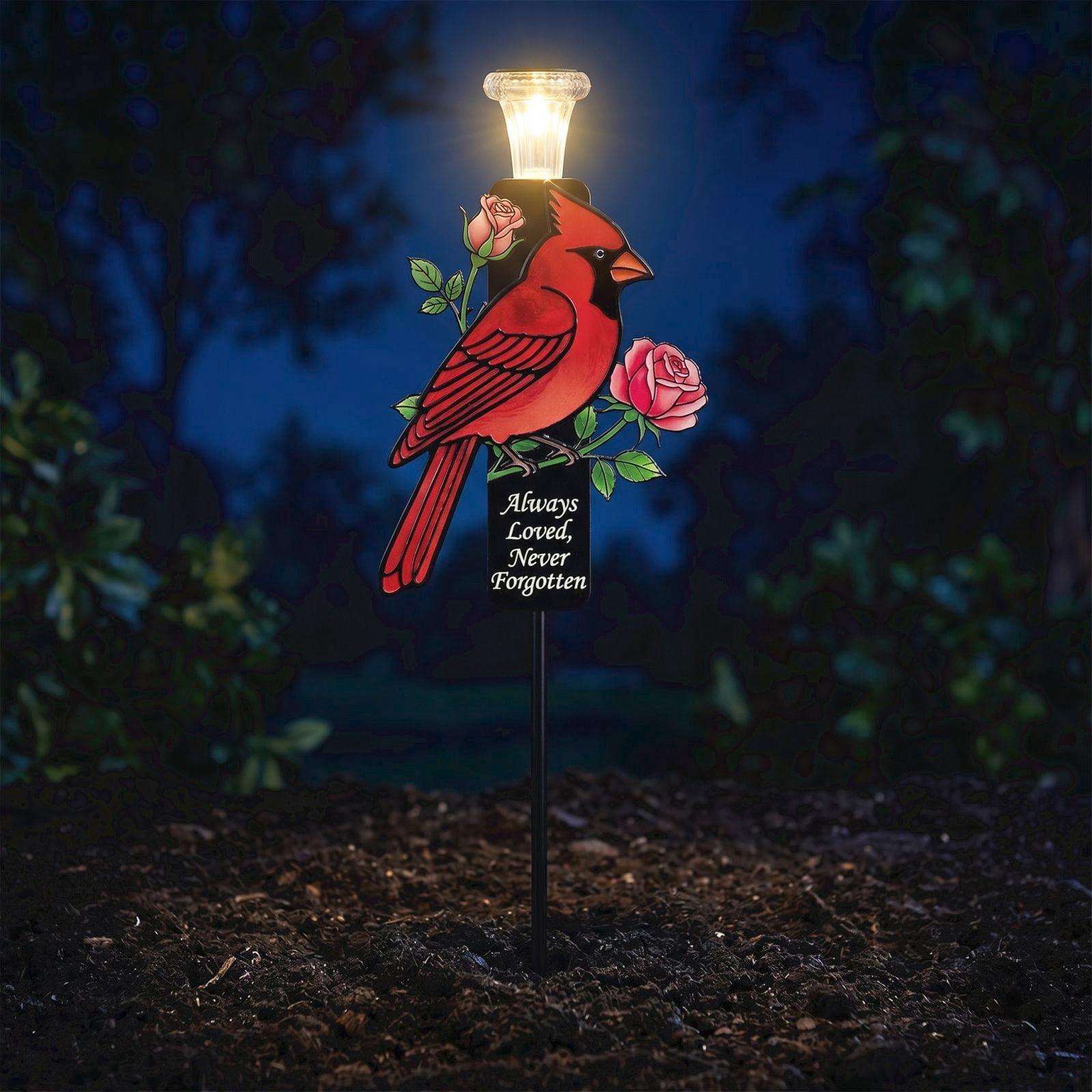 Solar Cardinal Grave Decorations for Cemetery, 19.7in LED Memorial ...