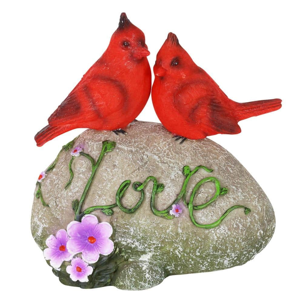 Solar Cardinal Love Rock Garden Statue - Walmart.com