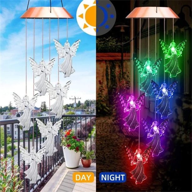 Solar Cardinal Red Bird Wind Chime Light,Solar Guardians Angel Wind ...