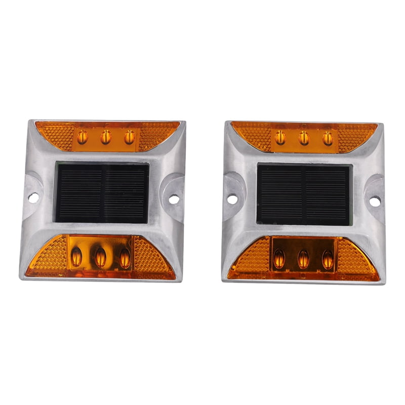 Solar Cast Aluminum Buried Flashing Road Warning Lights Night Flashing ...